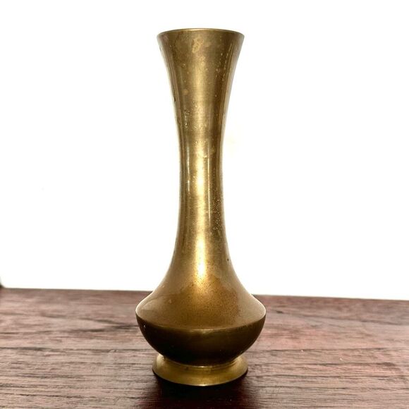 Vintage Small Brass Flower Vase | Accents | Vintage Small Brass Short ...